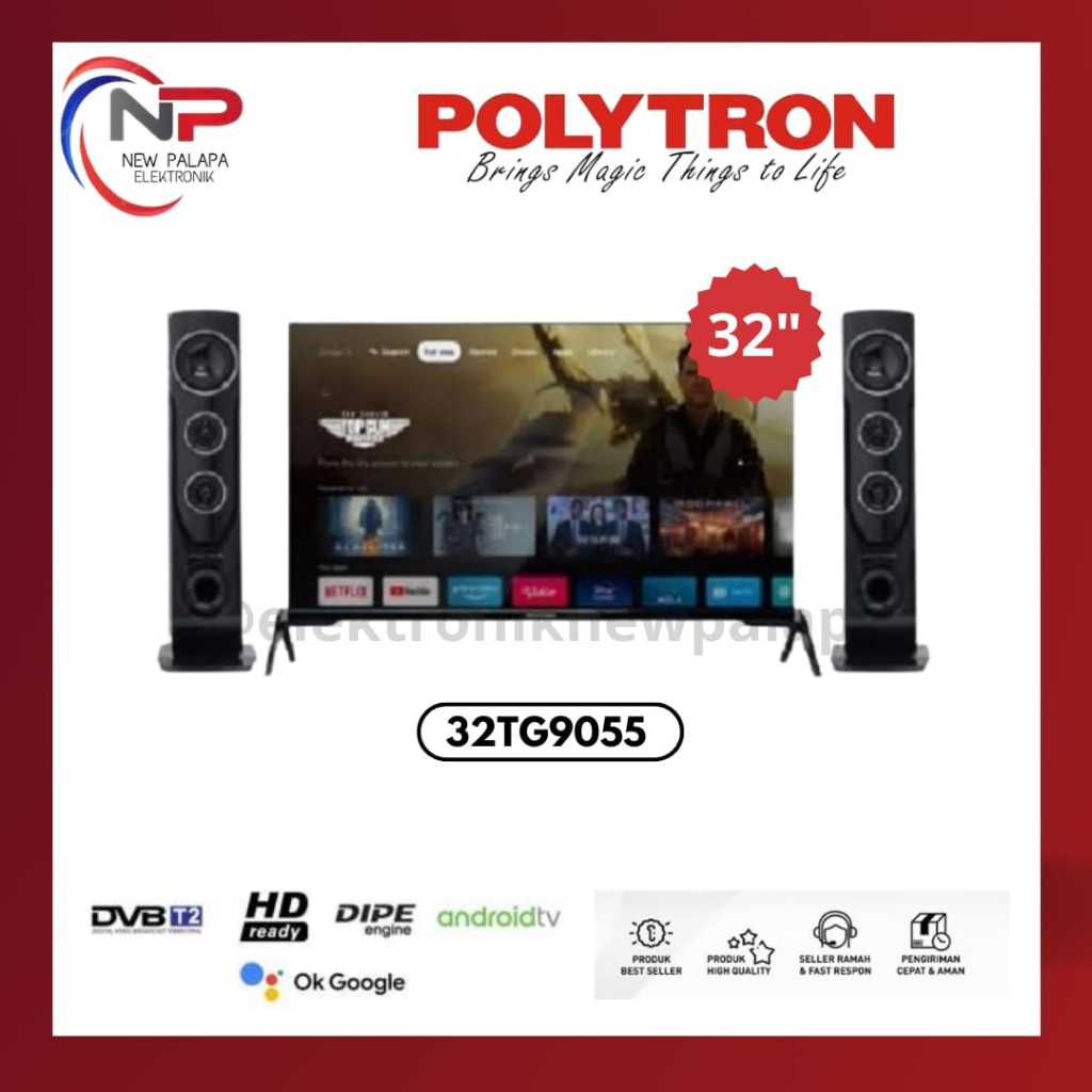 Jual LED Google TV Polytron 32inch+Speaker Tower 32TG9055 / 32TG5055 TV Polytron 32inch YouTube ...