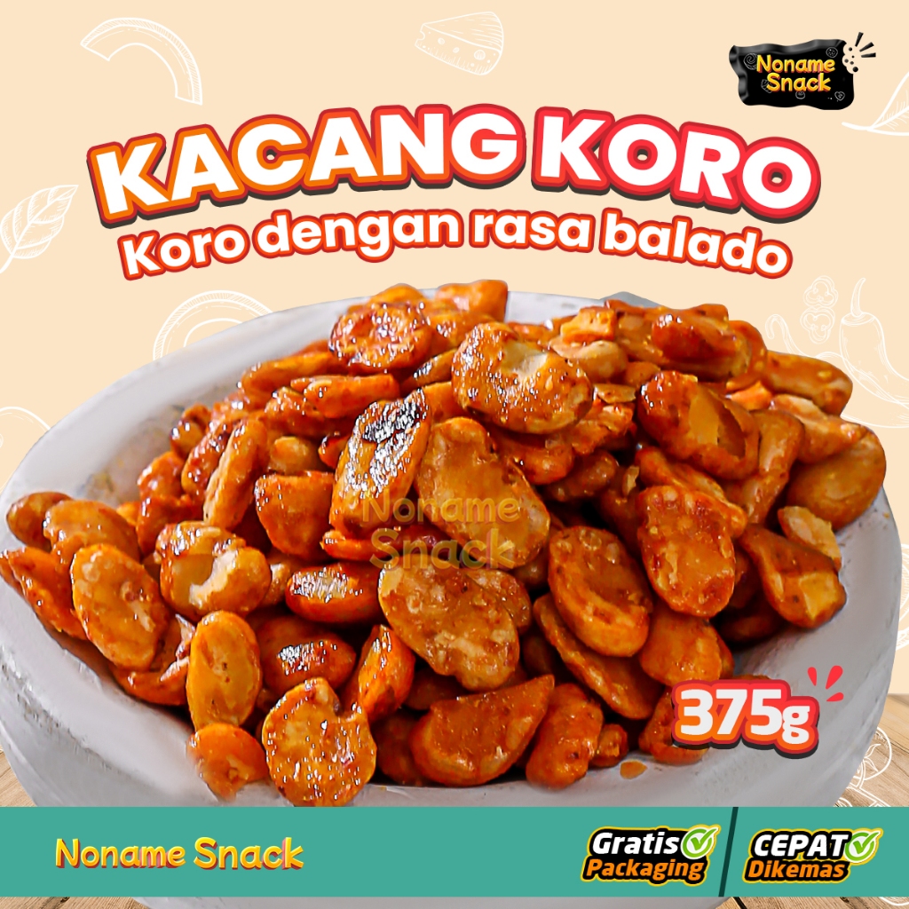 Jual NoName Snack - Kacang Koro Balado Cemilan Pedas Grosir 375Gr ...