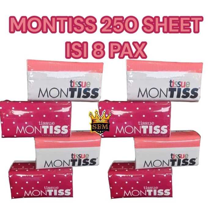 Jual PAKET 8 PAX SBM ~ Tissue Montiss 250 sheets 2ply / Montis Tisu 250 lembar Facial Disposable ...