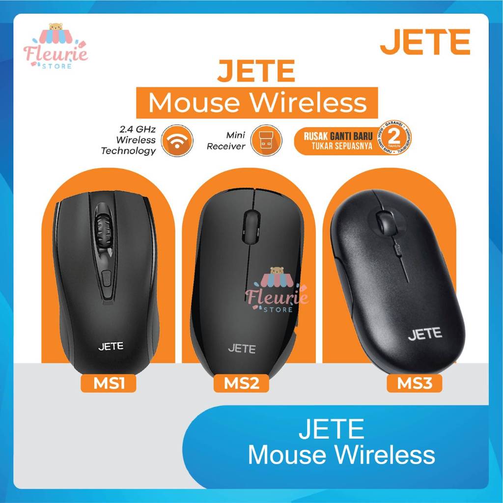 Jual JETE Mouse Wireless MS1 / MS2 / MS3 - Mouse Wireless Original ...