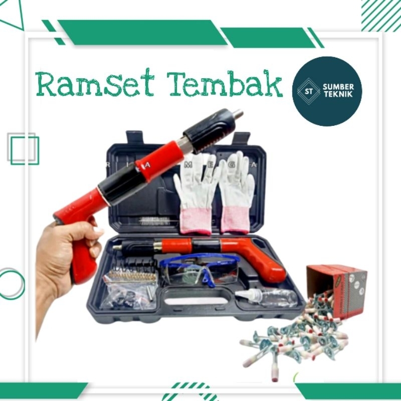 Jual Alat Tembak Ramset Gun Paku Lurus Tembok Beton Besi Manual ...