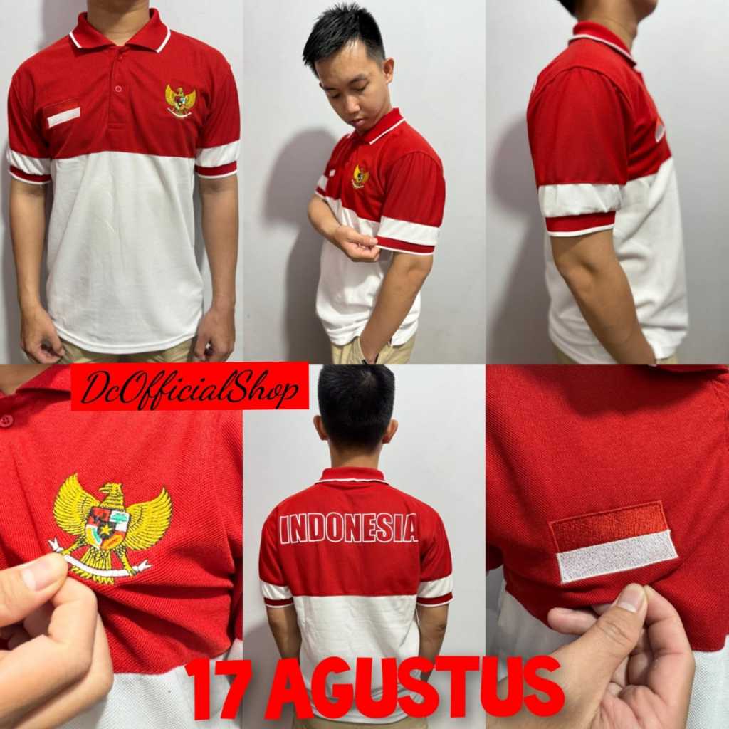 Jual Kaos Merah Putih - Tshirt Polo Merah Putih - Baju Merah Putih Logo ...