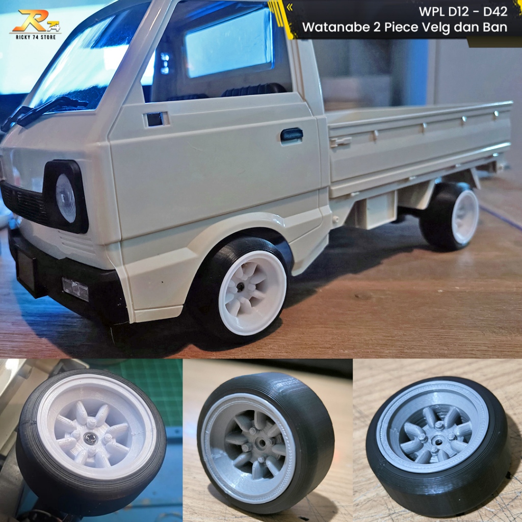 Jual WPL D12 - D42 Watanabe 2 Piece Velg dan Ban 1 Set - Skala 1:10 RC Drift 3D Print | Shopee ...