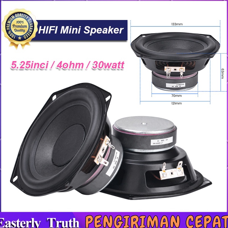 Jual Telah Hadir Stok Siap HIFI Subwoofer Bass Karet Besar 525 Inch 4 ohm 3W Untuk Mobil Speaker ...