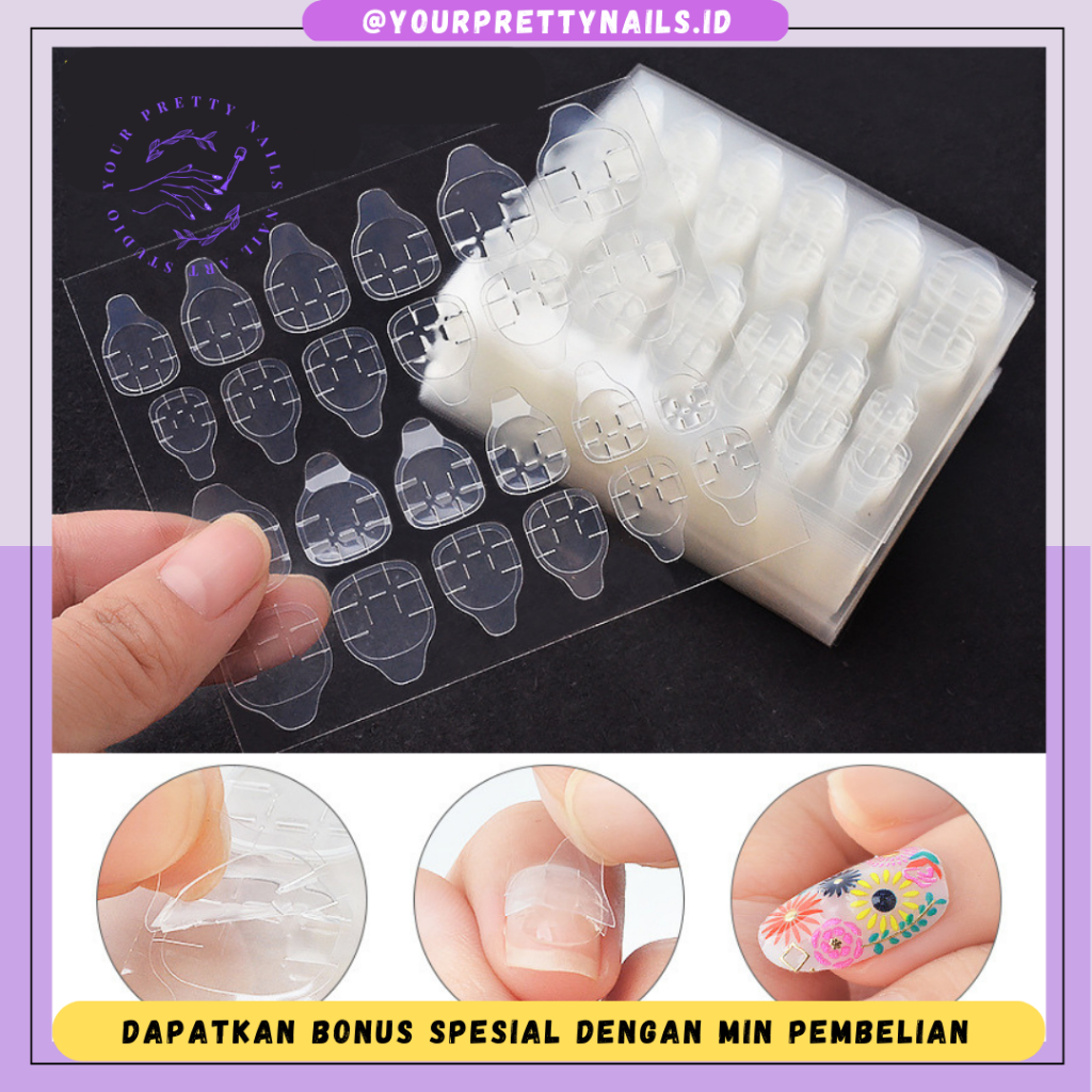 Jual Sticker Lem Jelly isi 24pcs / Sticker Lem Kuku Palsu untuk Press ...