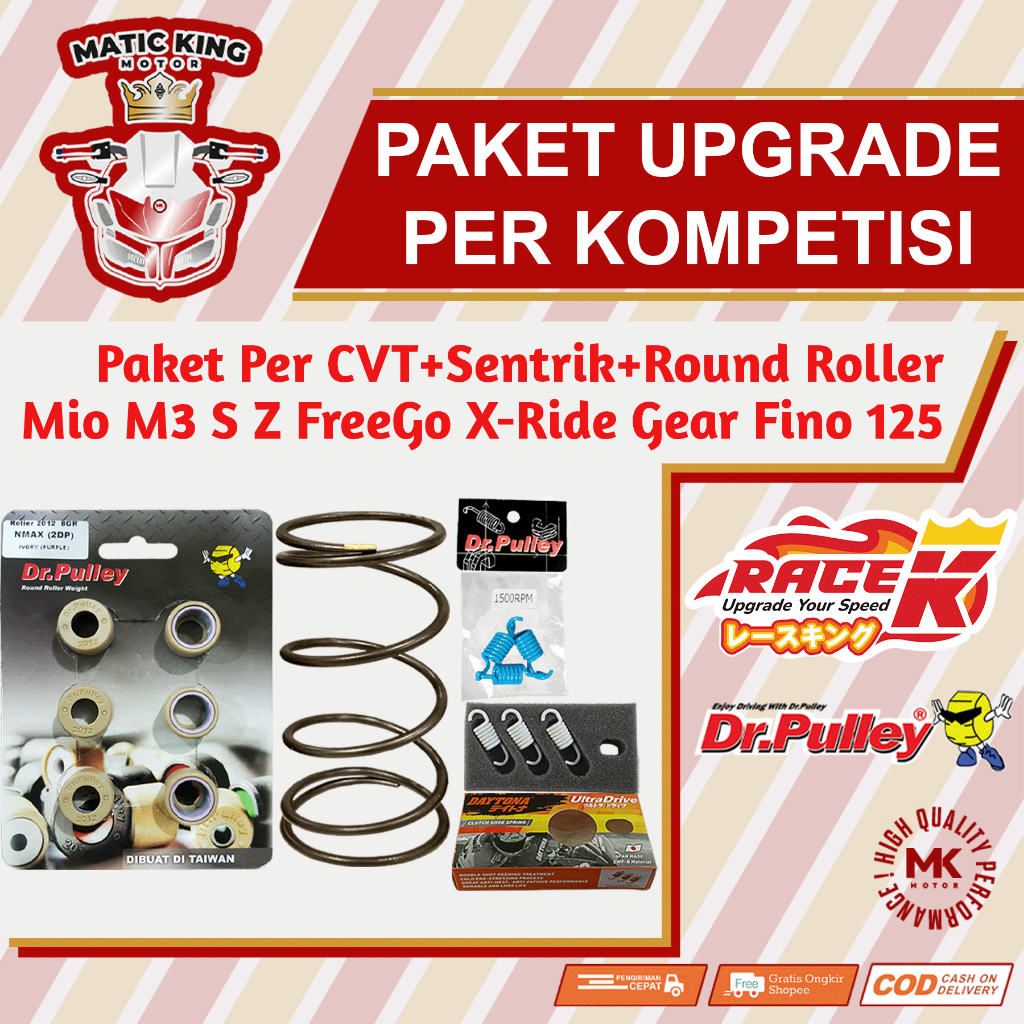 Jual Paket Kompetisi Per CVT + Sentrik + Round Roller Yamaha Mio M3 S Z Fino X-Ride Soul GT Gear ...