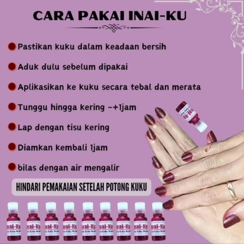 Jual henna kuku INAIKU mini halal dan sah untuk solat awet sampai 3 ...