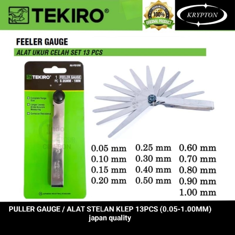 Jual tekiro puller gauge / stelan klep 13pcs ( 0.05-1.00mm ) jaminan ...
