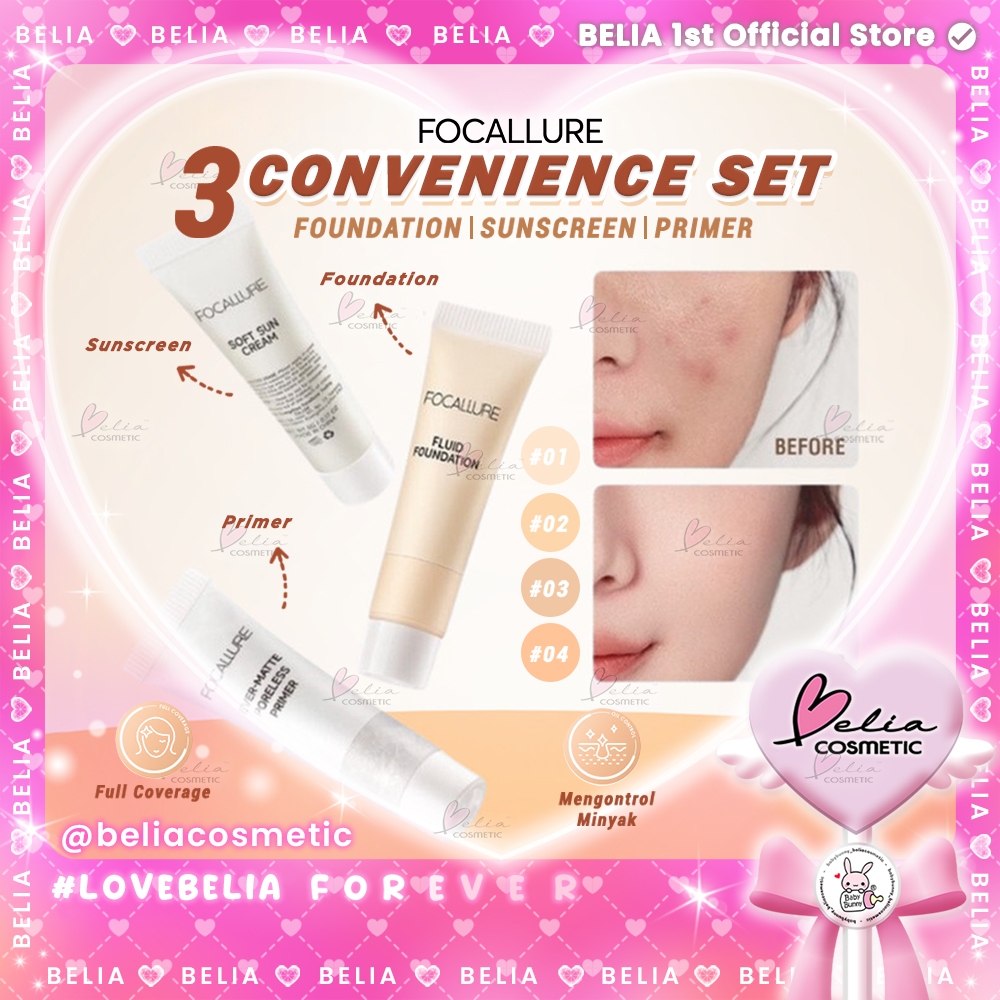 Jual BELIA 'FOCALLURE Fluid Foundation | Ever-Matte Poreless Primer ...