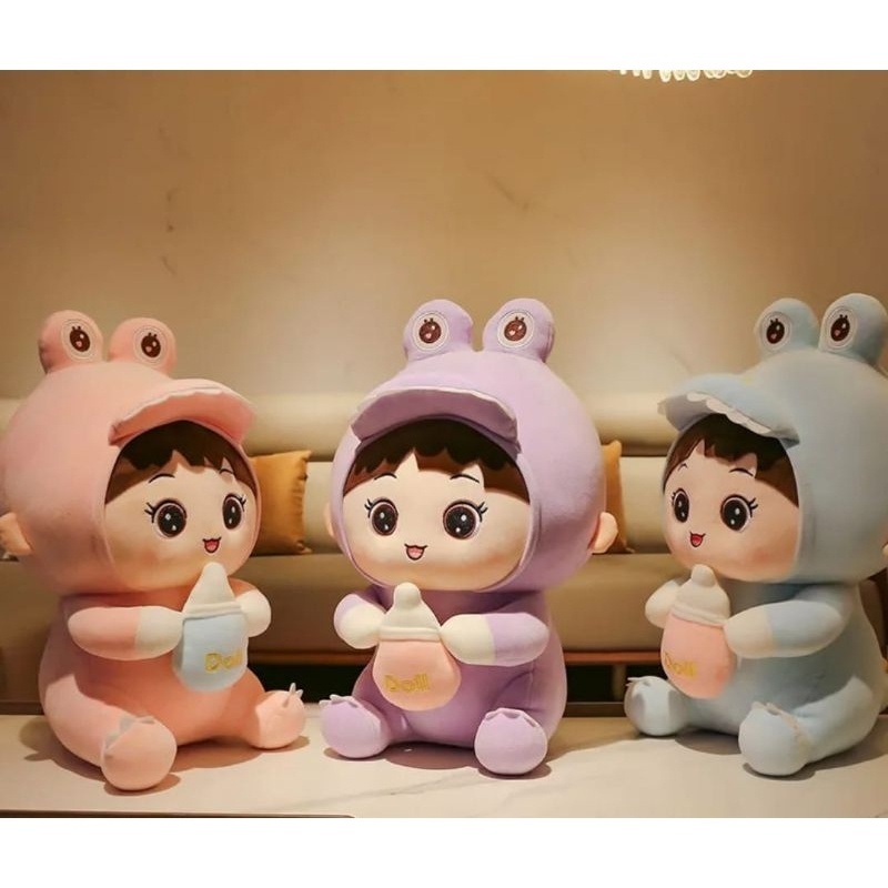 Jual BT Boneka candy doll custom buaya pegang dot 35cm bahan plush ...