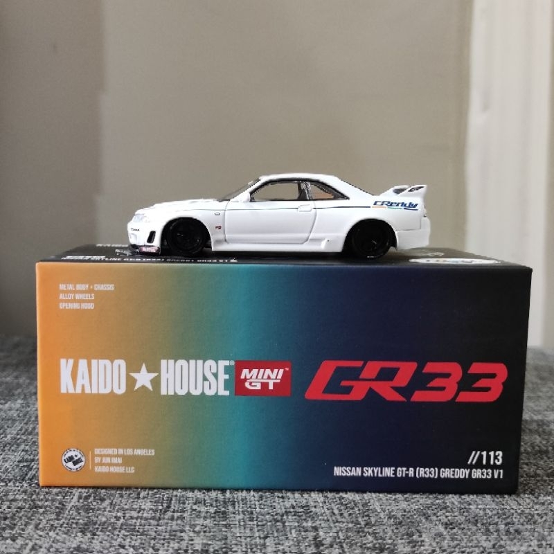 Jual Mini GT 113 Nissan R33 Greddy GR33 V1 White | Shopee Indonesia