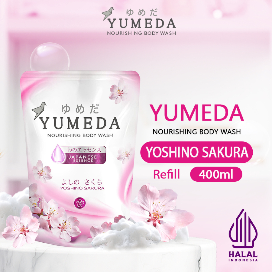 Jual YUMEDA Nourishing Body Wash Yoshino Sakura Pouch 400mL - Sabun ...