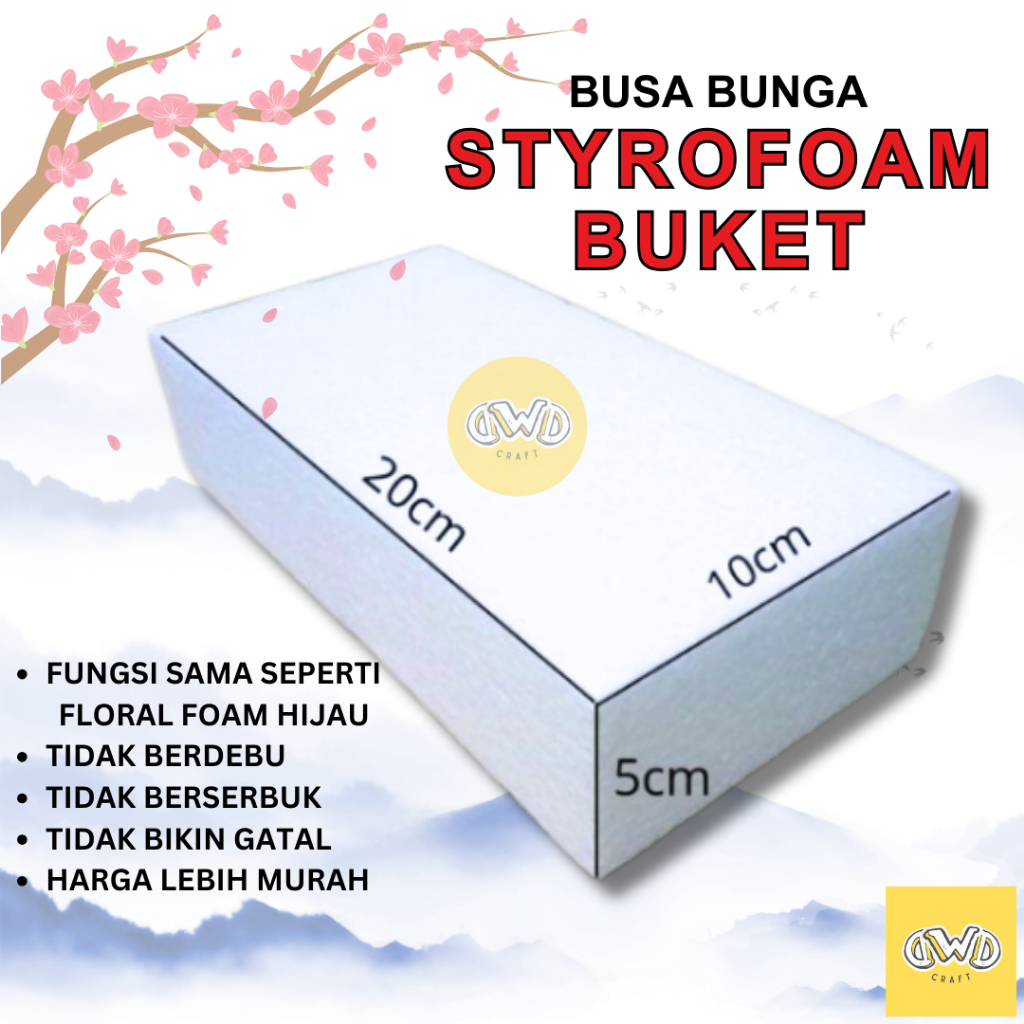 Jual Busa Buket Bunga Putih / Floral Foam Styrofoam | Shopee Indonesia