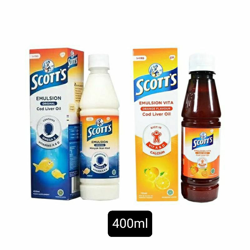 Jual Scott's Scotts Emulsion Vita Minyak Ikan Kod Cod Liver Oil 400ml ...
