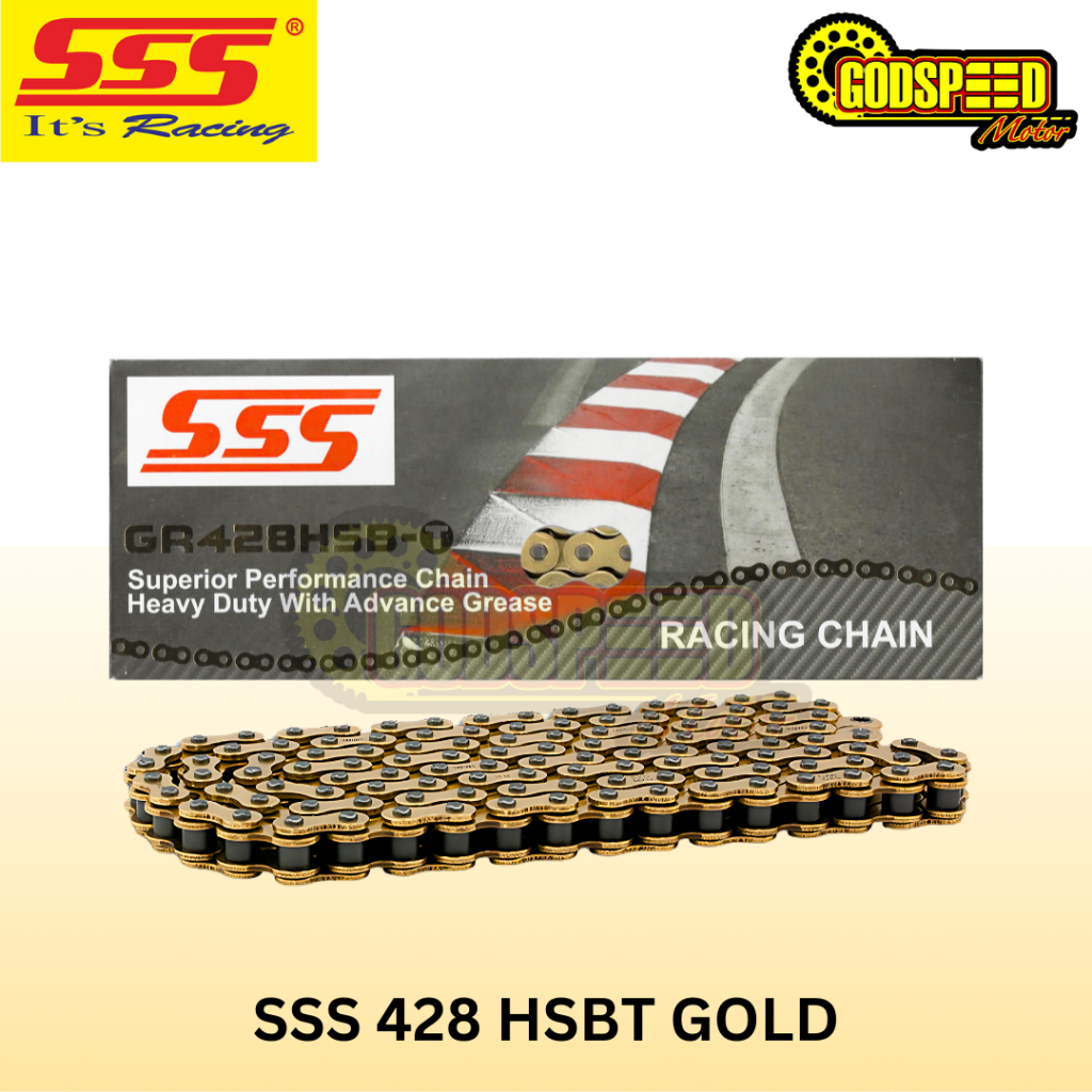 Jual RANTAI SSS 428 GOLD HSBT 120L : SATRIA FU SONIC MX GTR VIXION RX KING | Shopee Indonesia