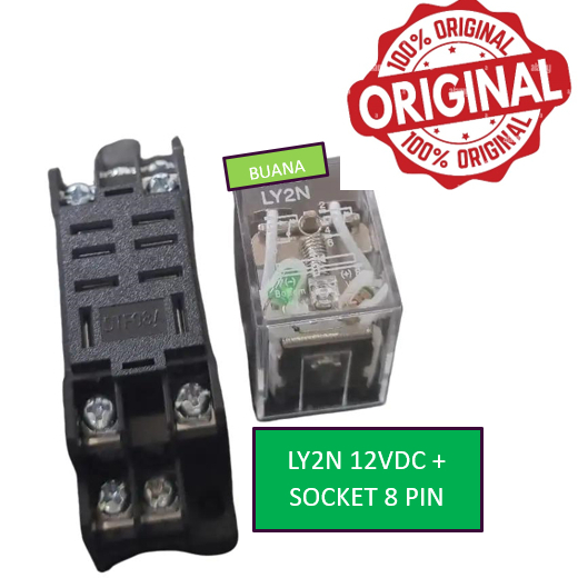Jual Relay Omron LY2N 12VDC Plus socket ly2 12vdc 8 PIN / LY2 12VDC | Shopee Indonesia