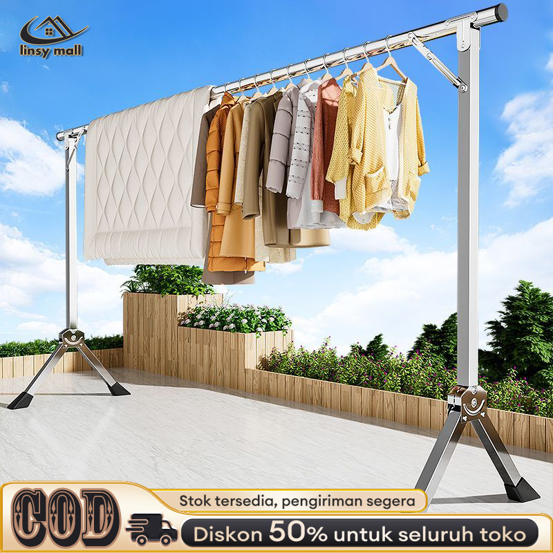 Jual Jemuran Baju Lipat Stainless Steel Single 160/200/240CM Jemuran ...