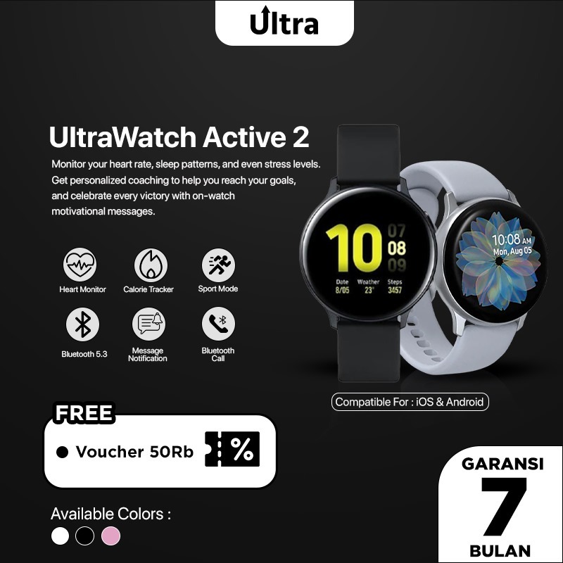 Jual Ultra Watch Active 2 Bluetooth Smartwatch Original by Ultra ...