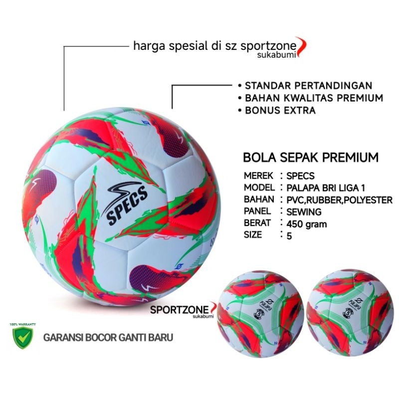 Jual BOLA SEPAK SPECS PALAPA CHAMPIONSHIP BRI LIGA I TERBARU SIZE 5 ...