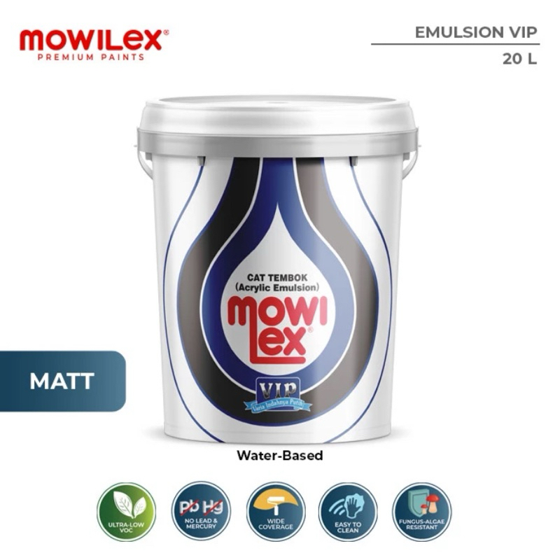 Jual Mowilex Emulsion VIP Cat Tembok 2.5 liter putih prima | Shopee ...