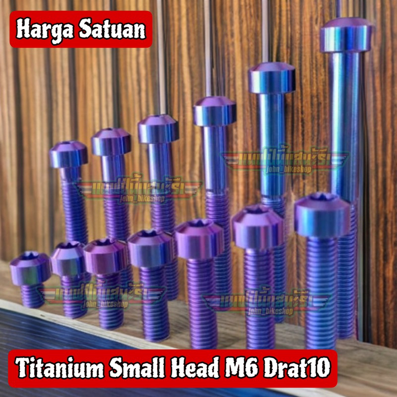 Jual Baut Titanium Small Head GR5 Drat 10 M6 x 10 15 20 25 30 35 40 45 50 55 60 65 70 80 90 100 ...