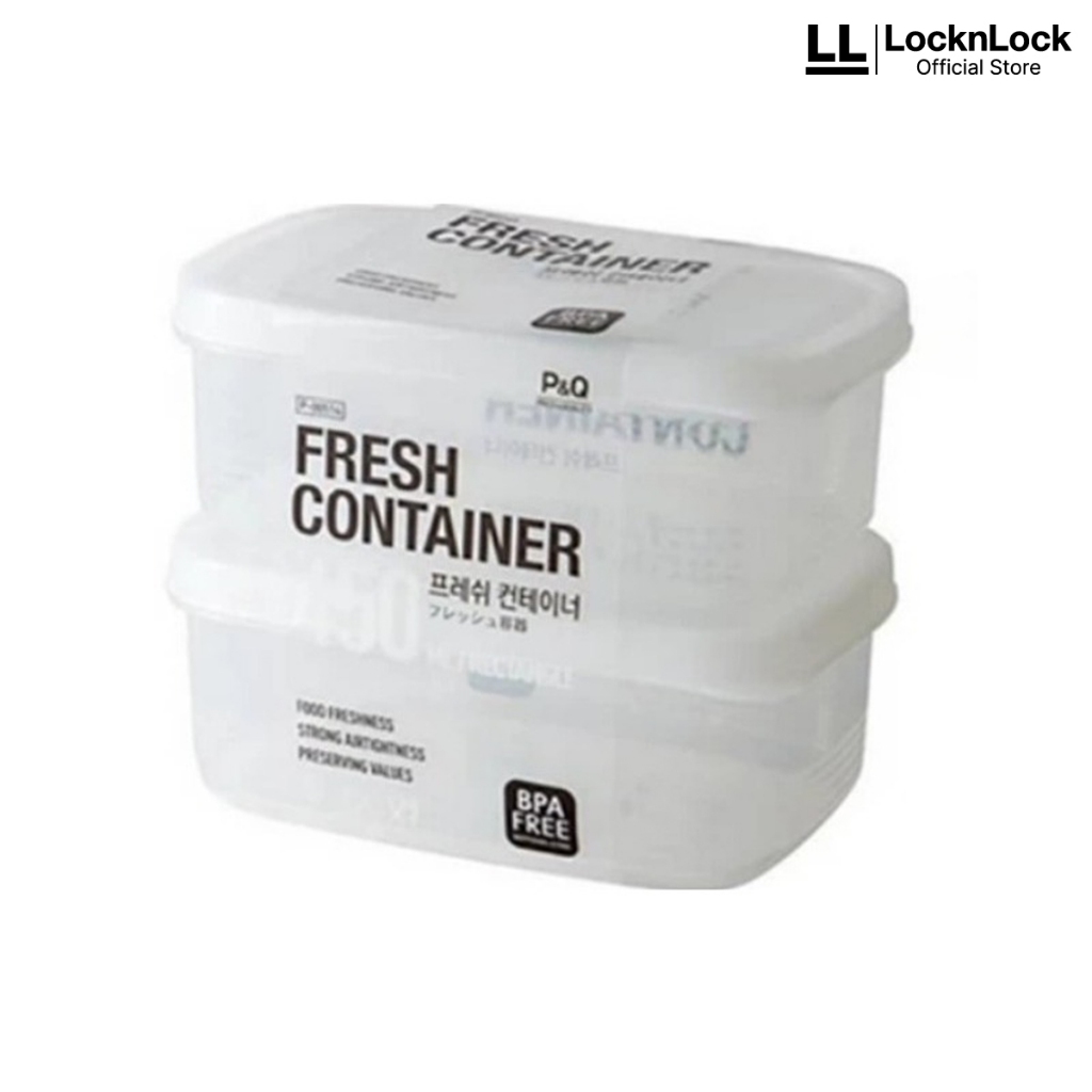 Jual LocknLock Fresh Container Rectangular Kotak Makan 450ml 2 Pcs - P ...