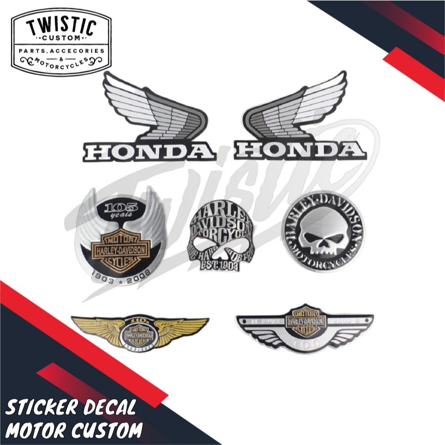 Jual Sticker Decal Stiker Emblem 3D Timbul Honda Harley Davidson ...