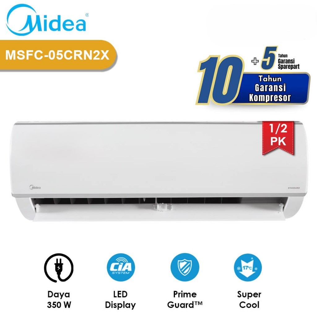 Jual AC Midea 1/2PK MSFC-05CRN2X Standard New R32 Pendingin Ruangan 0 ...