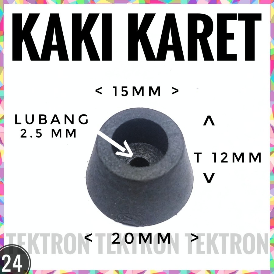 Jual Kaki Karet Box 20mm 15mm tinggi 12mm Dudukan Meja Kursi Lubang 2 ...