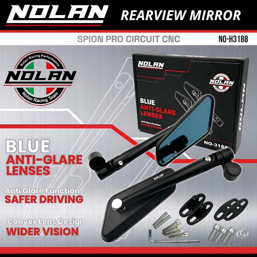 Jual NOLAN Spion Pro Circuit H3188-3 Kaca Biru Bahan Full Aluminium ...
