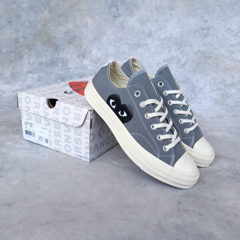 Jual SEPATU Converse Chuck Taylor All Star Low CDG Steel Grey | Shopee ...