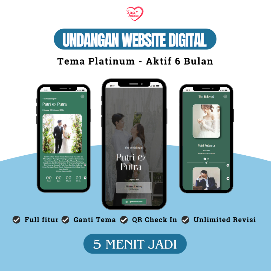 Jual Undangan Website Digital Pernikahan Tema Platinum Express | Shopee Indonesia