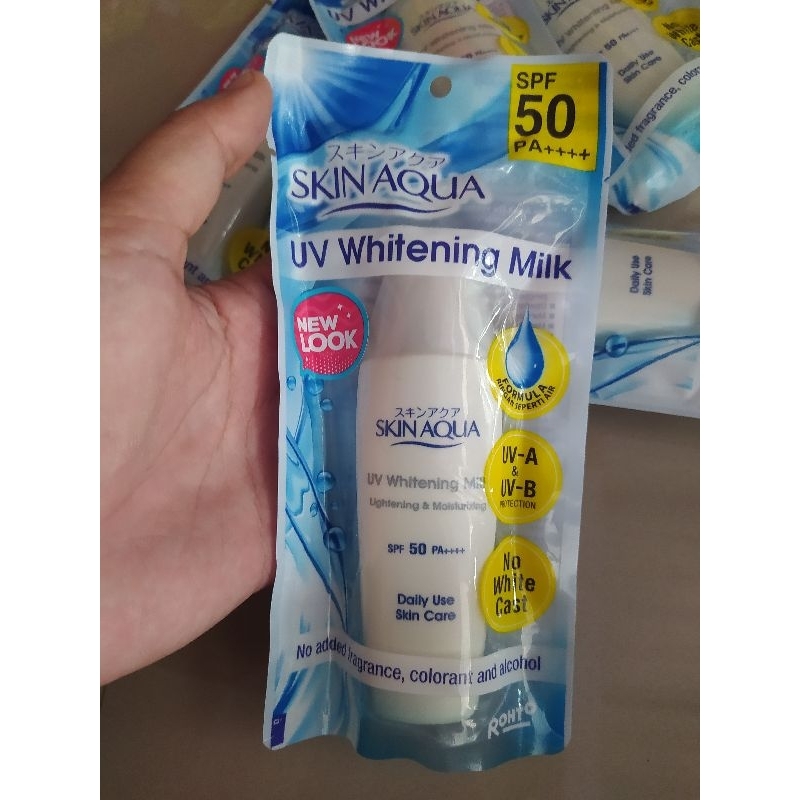 Jual Skin Aqua Uv Whitening Milk SPF 50 PA++++ |Sunscreen | Shopee Indonesia