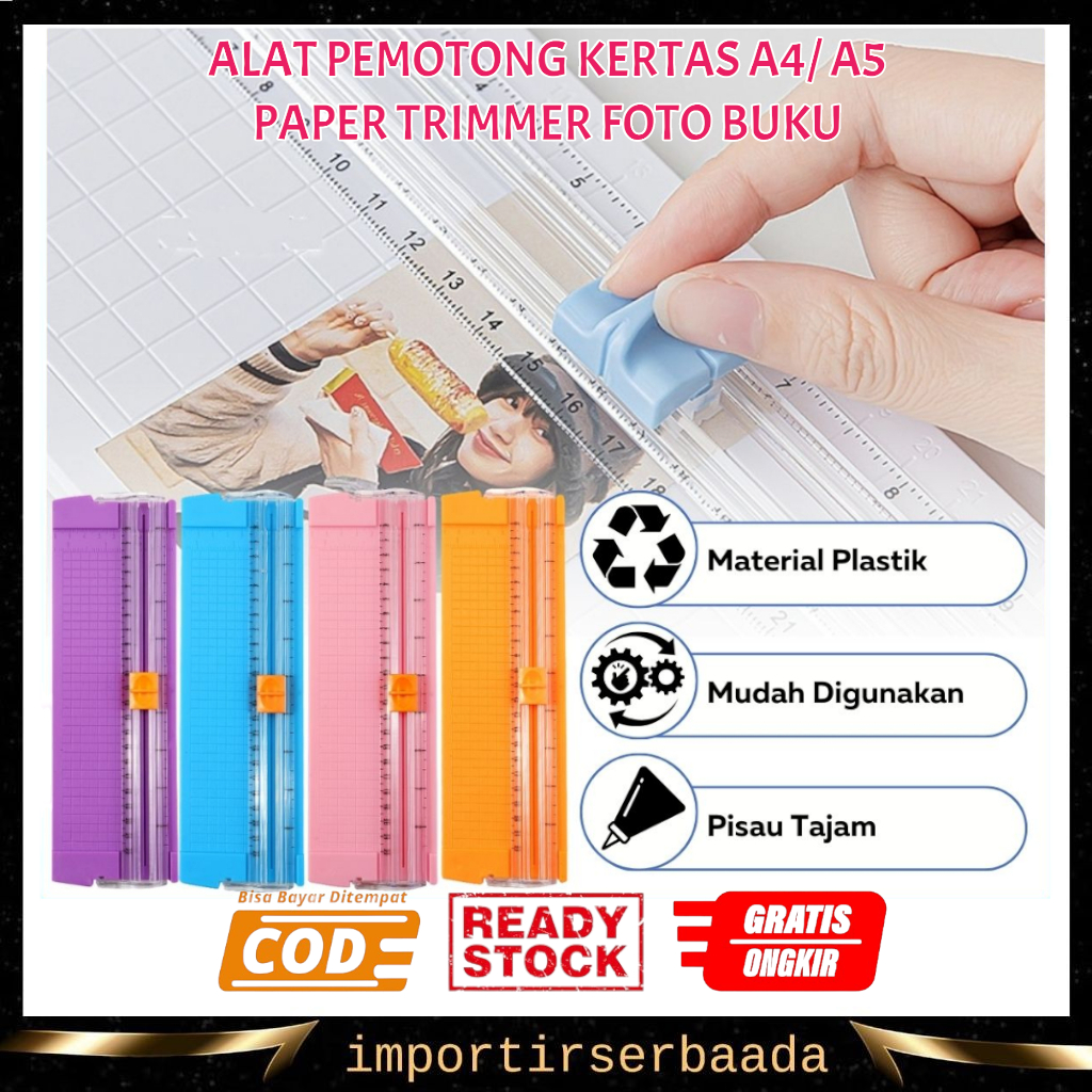 Jual IMP- Alat Potong Kertas A4 / A5 Dengan Penggaris / Paper Trimmer ...