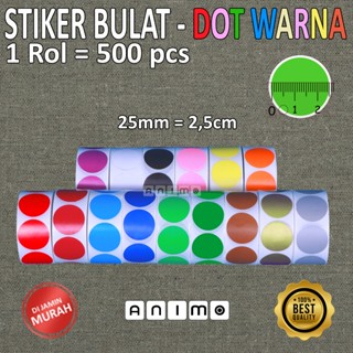 Jual Stiker Bulat Warna - COLOR DOT STICKERS - ROL 25 MM = 2,5 CM ...