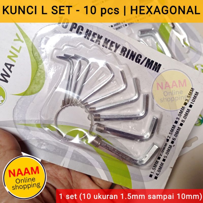 Jual KUNCI L SET HEX - SET KUNCI L SEGI ENAM PENDEK - KUNCI HEXAGONAL ...