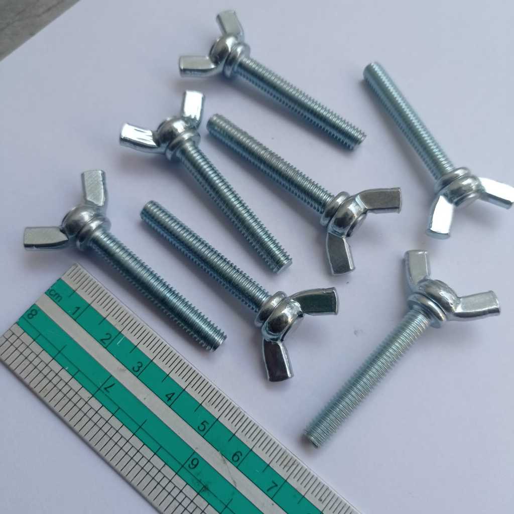 Jual M6x40 Wing Bolt M6 x 40 Baut Kupu / Butterfly / Kuping | Shopee ...