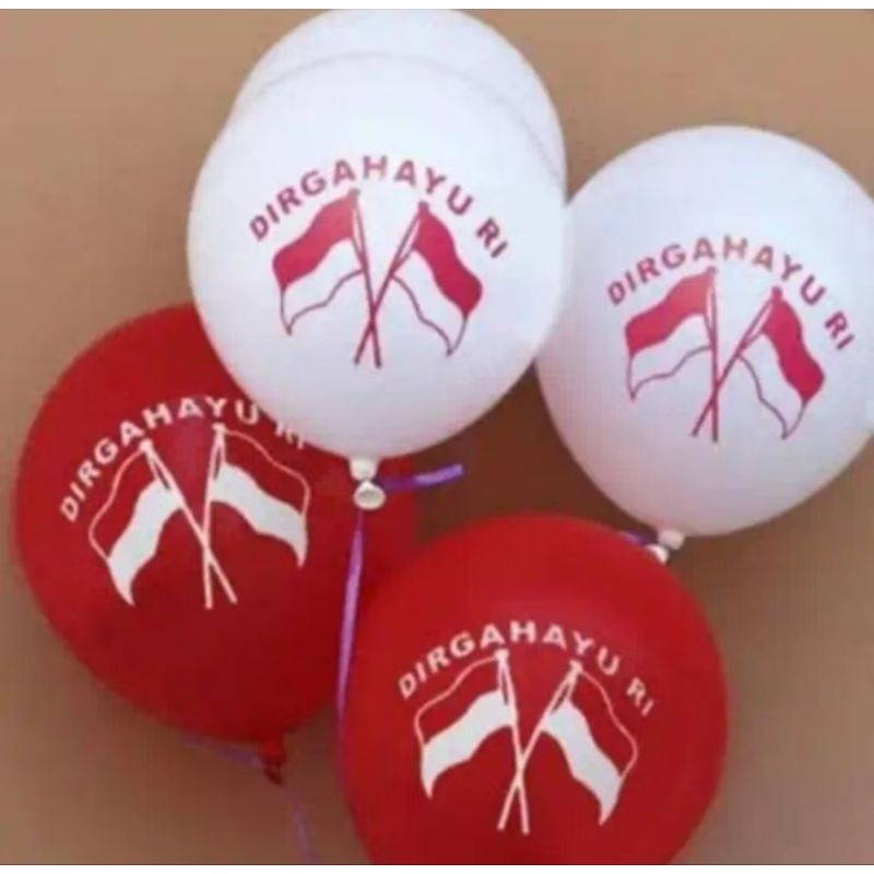 Jual 100 PCS BALON DIRGAHAYU RI - BALON HITAM PUTIH ISI 100 PCS / BALON ...