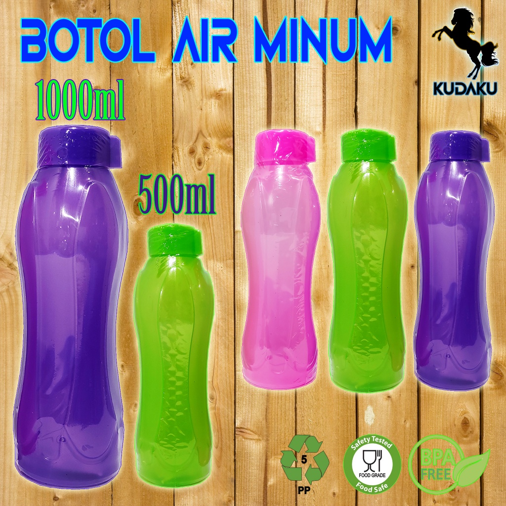 Jual Obrall Botol Air Minum Plastik 500ml / 1000ml BPA Free | Shopee ...