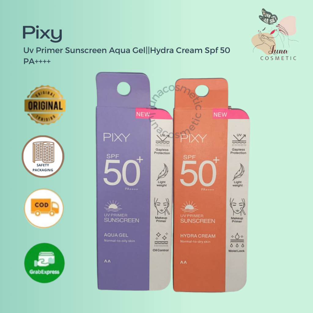 Jual Pixy Uv Primer Sunscreen Aqua Gel||Hydra Cream Spf 50 PA++++ 30gr ...