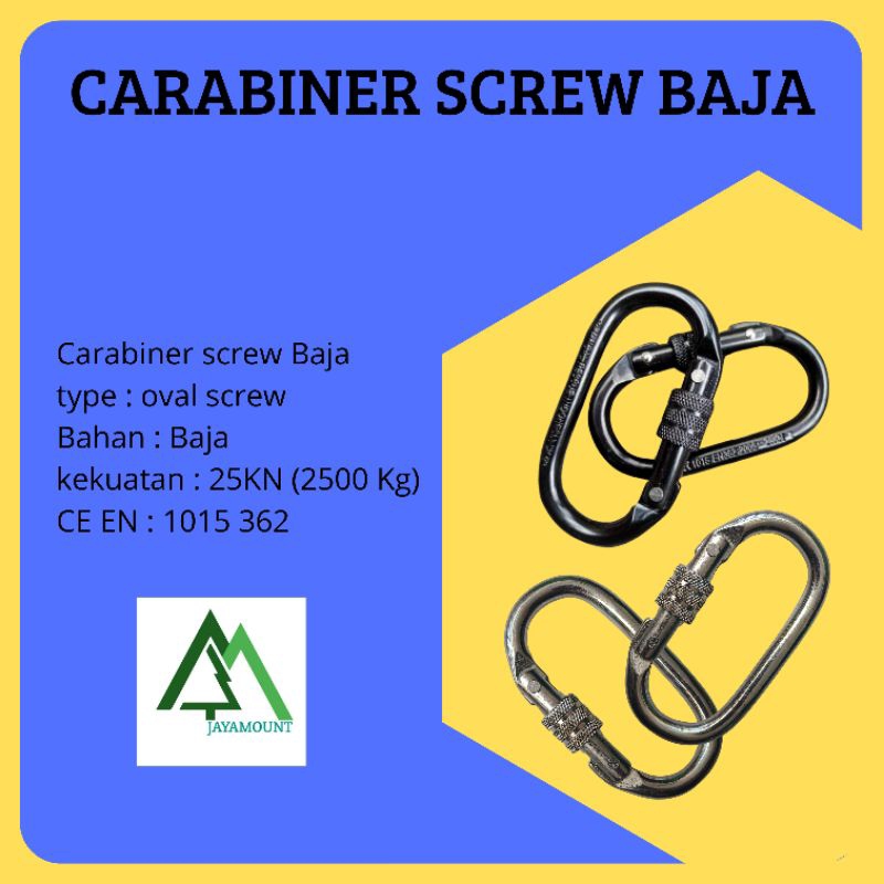 Jual Carabiner Baja Screw | Carabiner Baja Screw Panjat tebing ...