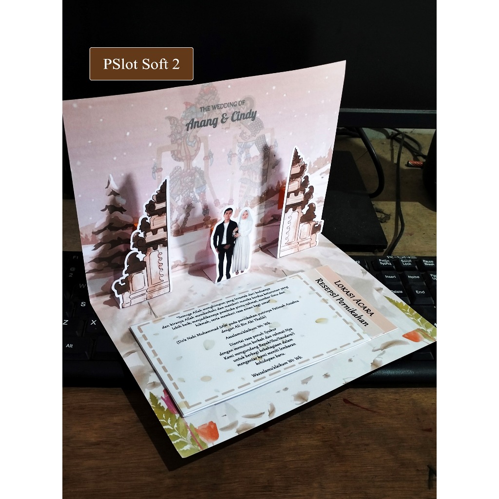 Jual (Repeat Order) Undangan Pernikahan Pop Up 3D Custom SoftCover Tema ...