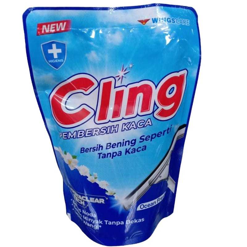 Jual Cling Pembersih Kaca Ocean Fresh Biru Blue 425ml Refill Pouch ...