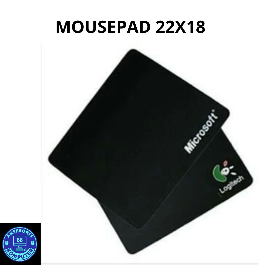 Jual MOUSEPAD STANDAR HITAM UKURAN 22 X 18 MICRO/LOGI | Shopee Indonesia