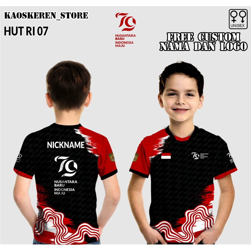 Jual jersey hut ri ke 79 anak baju kemerdekaan indonesia ke 79 kaos indonesia merdeka 2024 kaos ...