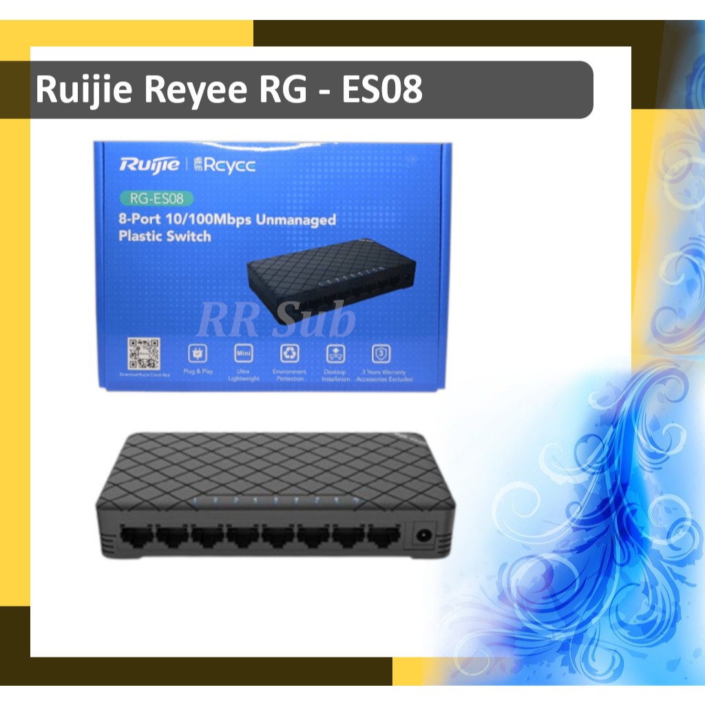 Jual Ruijie RG ES08 8 port switch/hub 10/100Mbps - plastic case ...