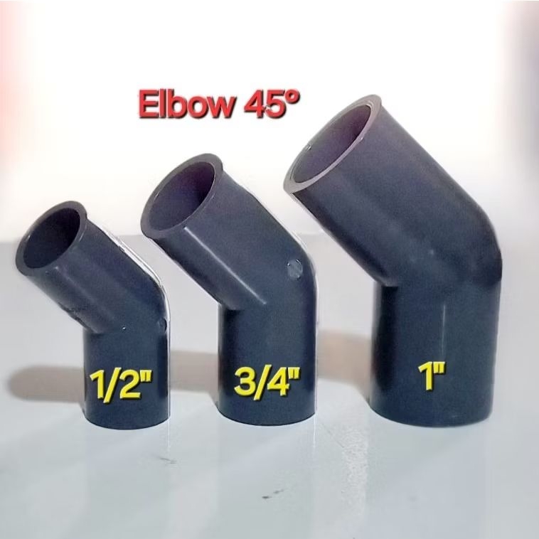 Jual Elbo 45° fitting sambungan pipa pvc elbow reducing elbow 45° SCG 1/2 3/4 1 inch | Shopee ...