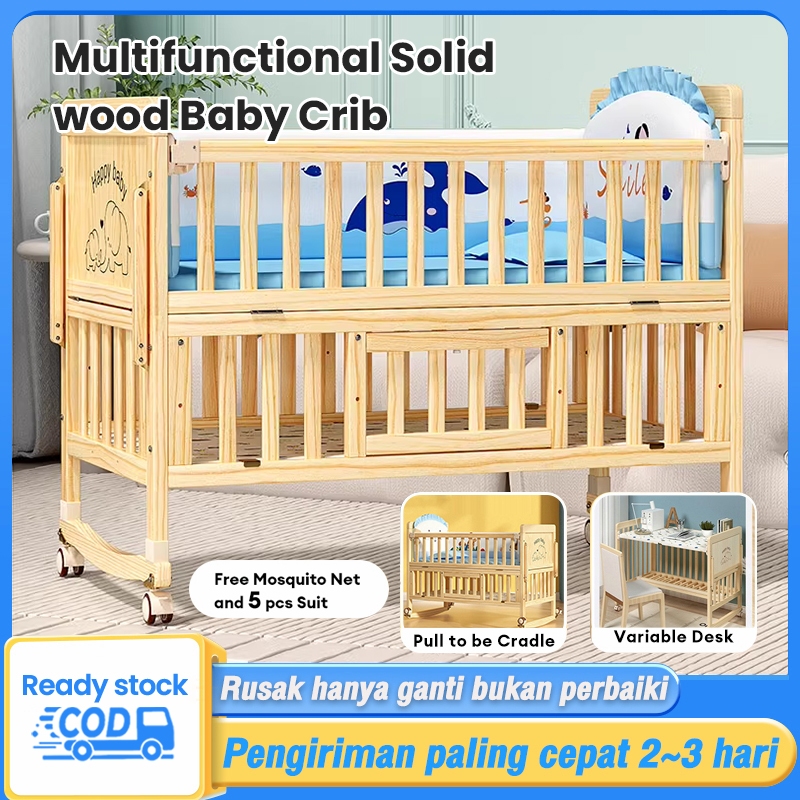Jual BIGWOODS【Tanpa Cat & Tanpa Formalin】Tempat Tidur Bayi 0-10 Tahun ...
