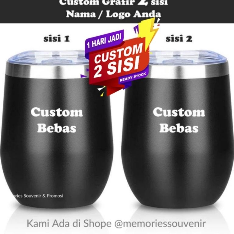 Jual KODE H19U Mug Coffee Stainlees Gratis Custom 2 Sisi Murah Bagus ...