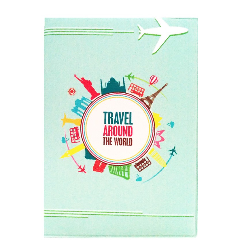 Jual Hematku Cover Passport Travel Around The World Passport Case ...
